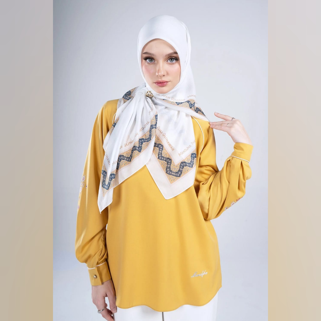 Alma White Scarf Mandjha Rectangular Hijab Ivan Gunawan Kingdom Of Love ...