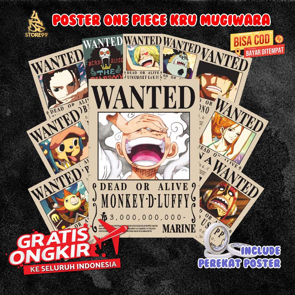 Latest Bounty One Piece Kru Mugiwara Poster - Click 10x - A4 Size ...