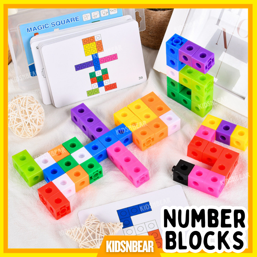 Knb Number Blocks / Math Link Cubes Math Blocks / Colorful Box Learning ...