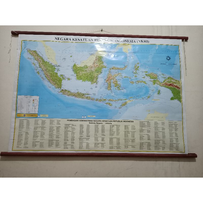 Indonesian wall map of the Republic of Indonesia | Shopee Malaysia