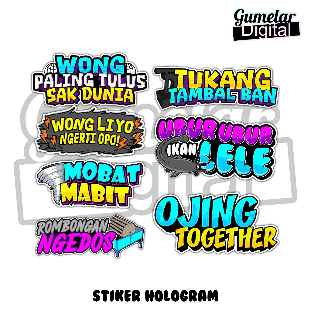 Sticker PACK CONTAINS 7PCS TUKANG STICKER TIRE PATCH WONG STICKER MOST ...