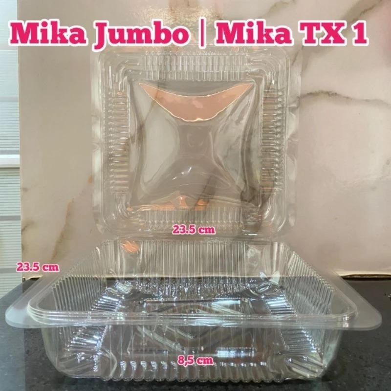 (50PCS) Tx1 Jumbo Cake Mica Plastic / Large Sponge Cake Mica Box ...