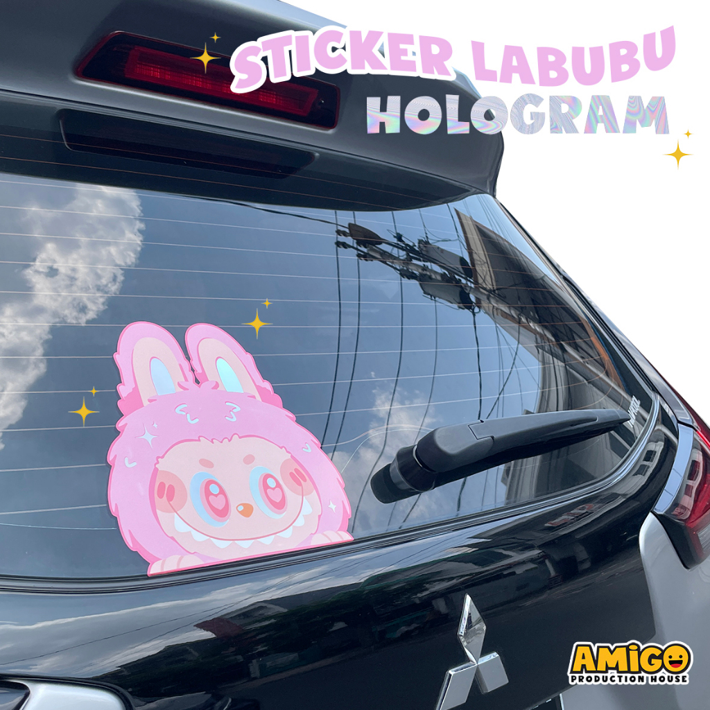 Labubu Car Sticker Labubu Car Window Sticker Hologram Sticker ...