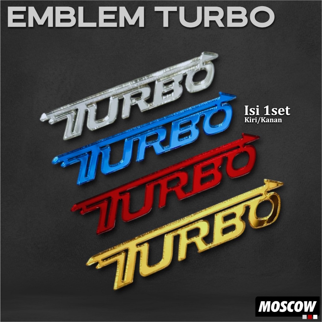 Emblem SET NEW PRODUCT SET 2 PCS 3D TURBO ACRYLIC EMBLEM 2 MM THICK ...