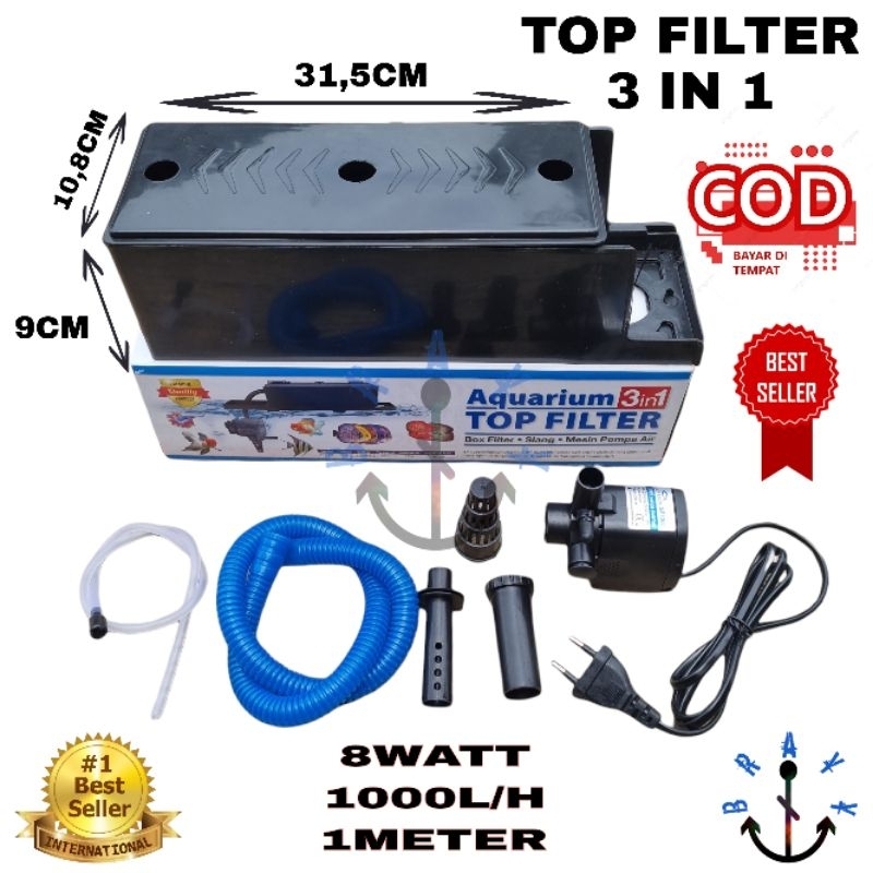 Complete Pump Filter Top Filter BOX Aquarium 3 In 1 Top Filter SP 1200 ...