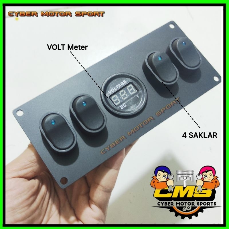TOMBOL Universal 12v 24v Car dashboard instrument switch 4 switch volt ...