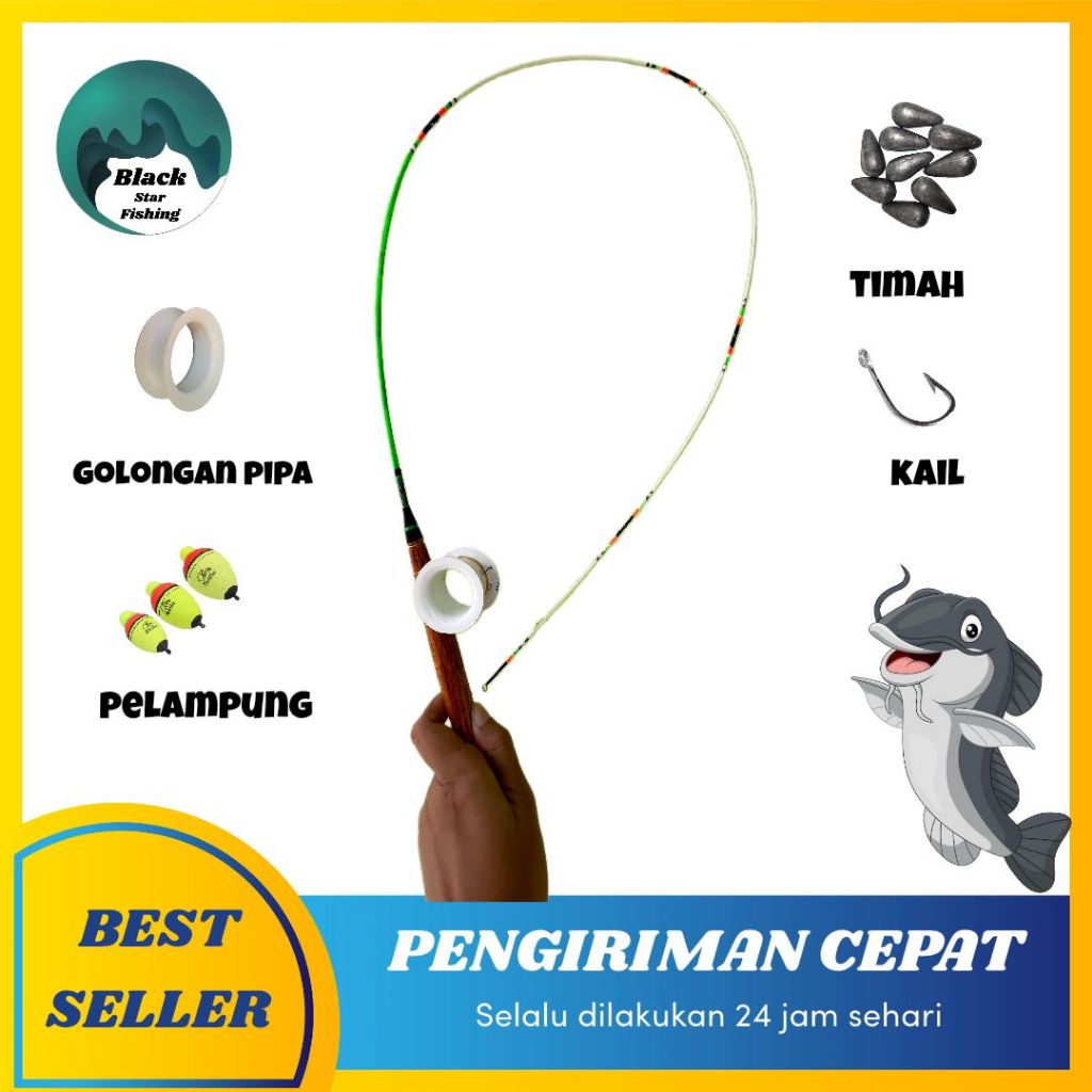 [SAVE] Korean flexible fishing rod set with 120cm pvc pipe type ...