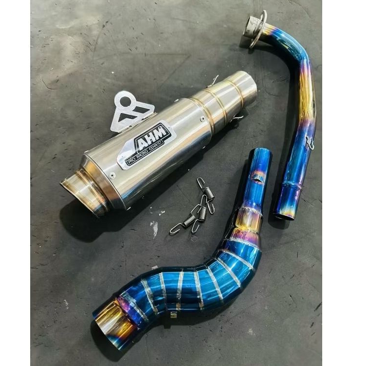 Ahm pipe blue pipe canister contour open specs exhaust pipe for Wave ...