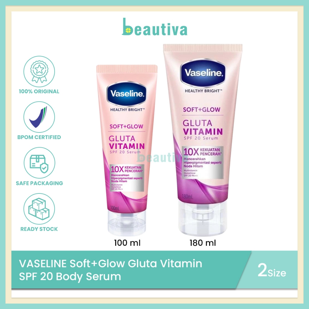 Vaseline Healthy Bright Soft+Glow Gluta Vitamin SPF 20 Body Serum ...