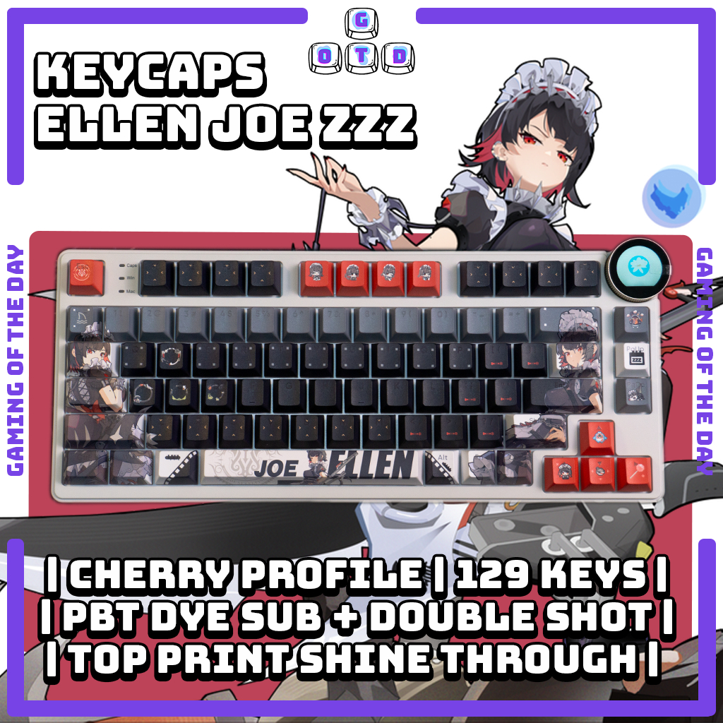 Ellen Joe ZZZ Keycaps Cherry Profile PBT Doubleshot Dye Sub Top Print ...
