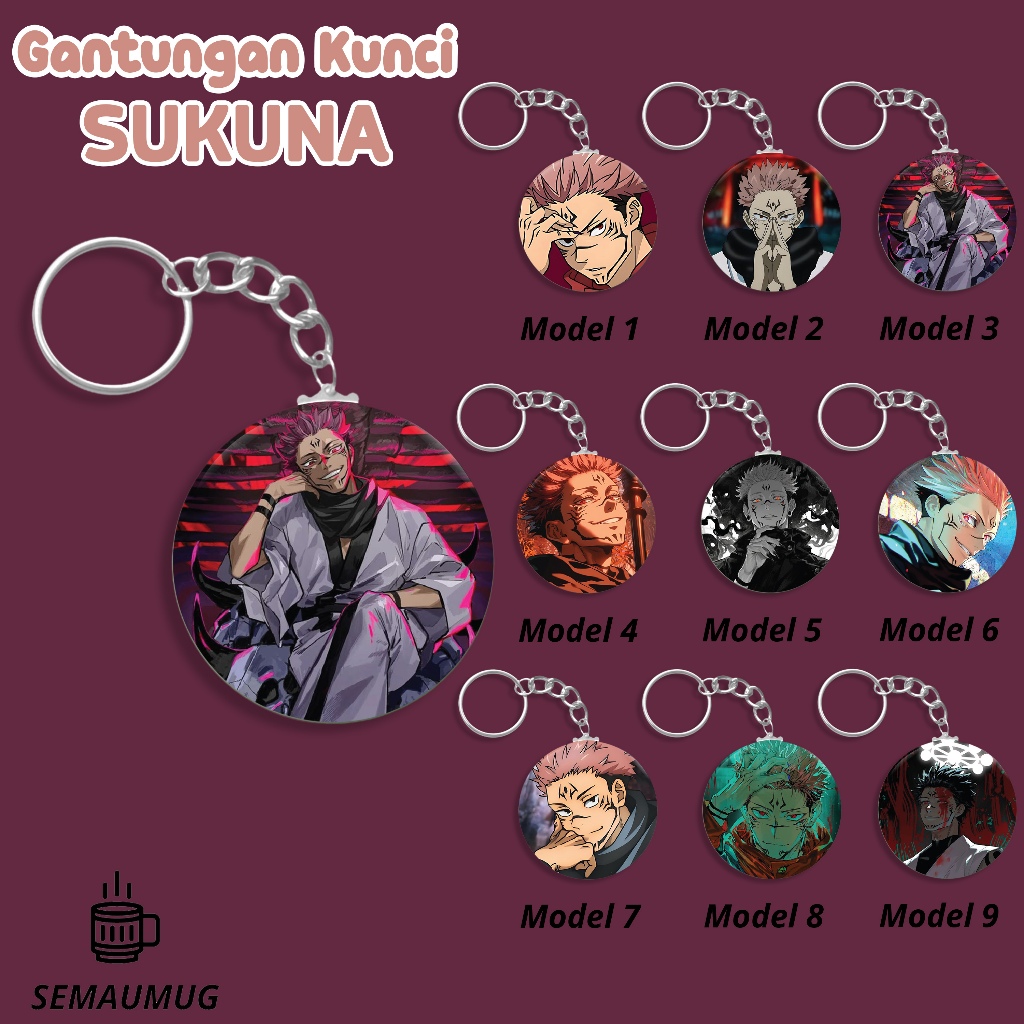 GANTUNGAN Ryomen SUKUNA JUJUTSU KAISEN KEYCHAIN GIFT ROUND ANIME CUTE ...