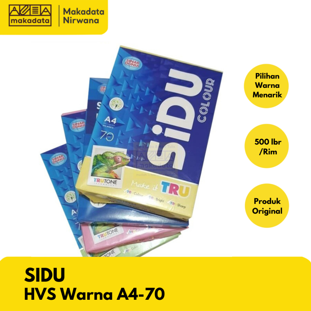 SIDU PAPER HVS/PRINT/PHOTO COPY COLOR A4-70 (1 RIM) | Shopee Malaysia