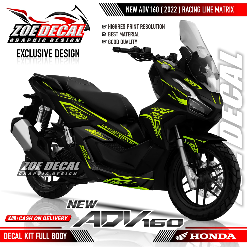 HITAM Latest Decal Sticker Adv 160 2022 Full Body Sticker Honda Adv 160 ...