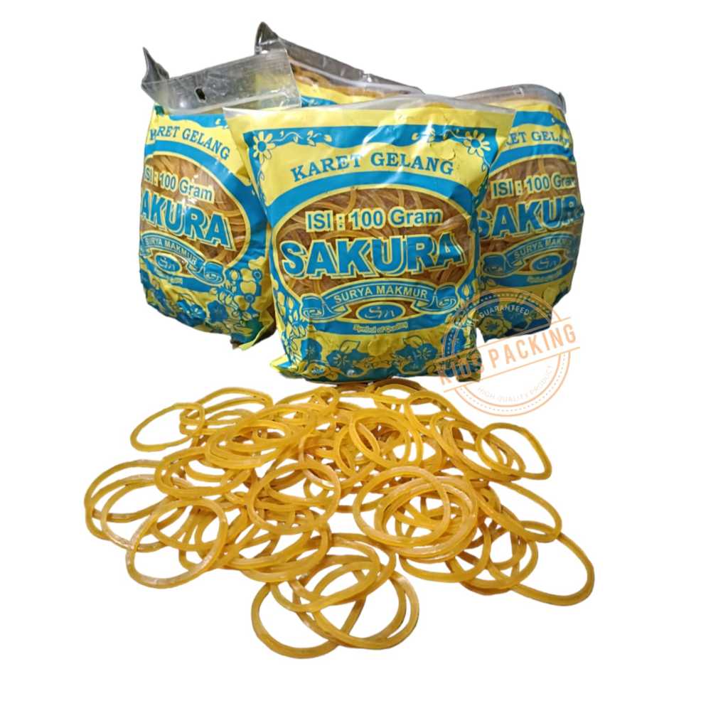 MERAH Rubber 100 Gram Yellow & Red Rubber Bands Sakura Rubber/s Rubber ...