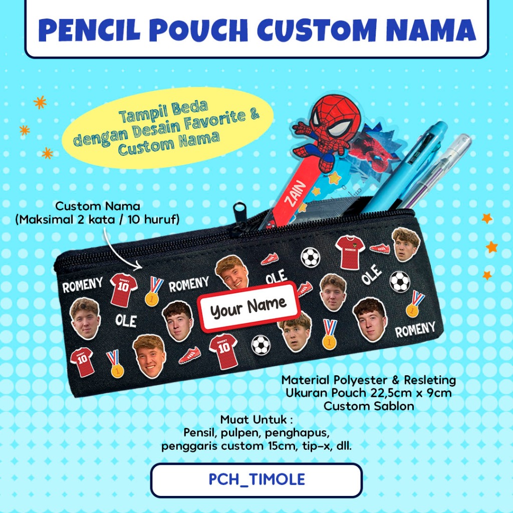 Custom Pencil Pouch / Pencil Case Can Use National Team Theme Design ...