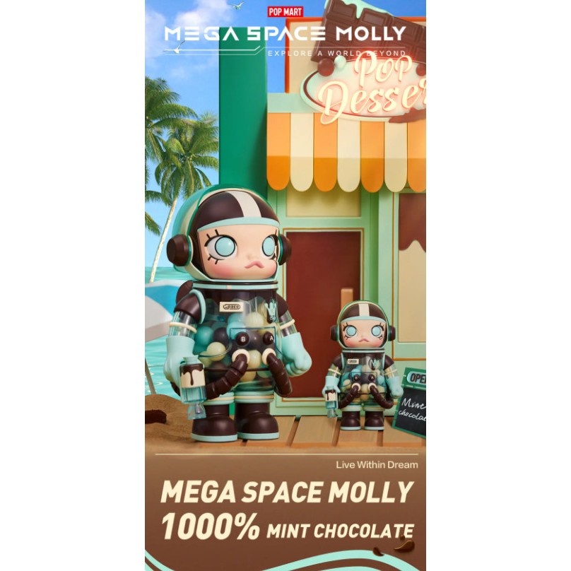 POP MART MEGA SPACE MOLLY 1000% MINT CHOCOLATE | Shopee Malaysia