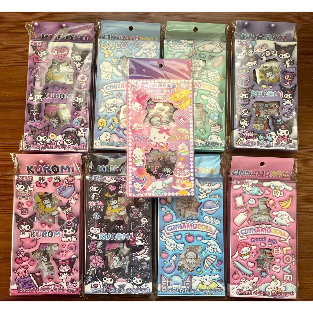Nono SANRIO CHARACTER MIX LONG BOX STICKER CONTENTS 100PCS | Shopee ...