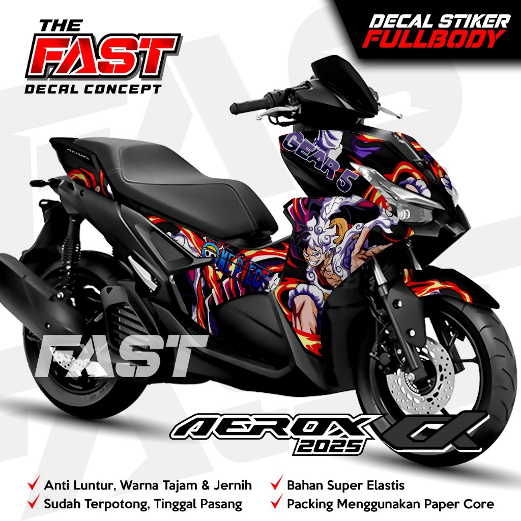 DECAL AEROX ALPHA GEAR 5 LUFFY NIKA Fullbody - AEROX ALPHA Sticker ...
