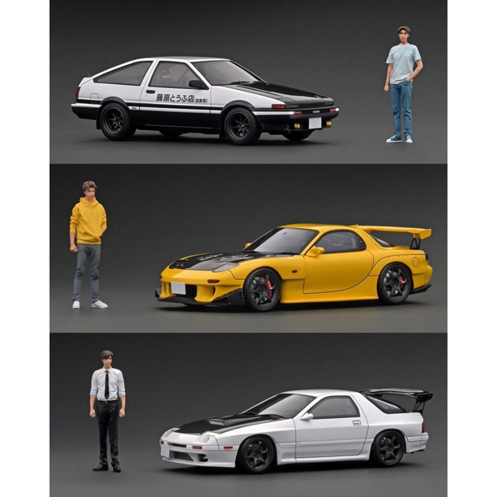Ignition Model 1:18 "INITIAL D" Car Set with Figure (Toyota Sprinter ...