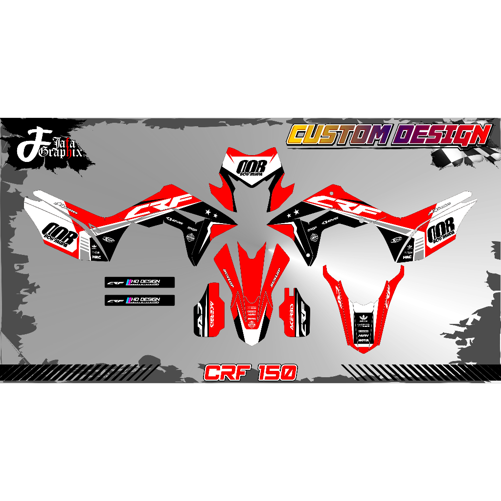 Honda CRF 150 L FULL BODY DECAL STICKER FREE CUSTOM DESIGN | Shopee ...