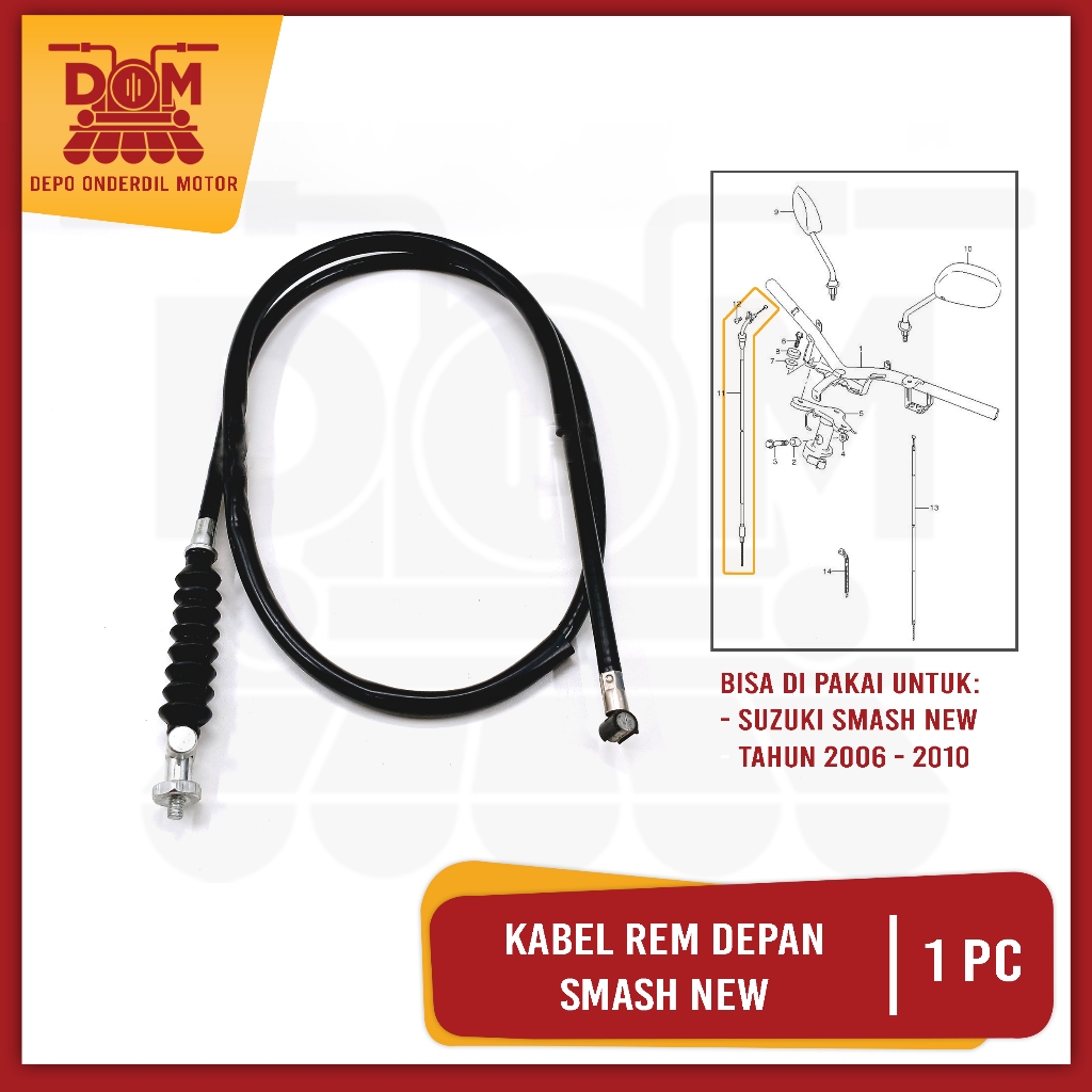 Smash New Front Brake Cable (KNZ) Cable Seling Front Rim Wire Rope ...