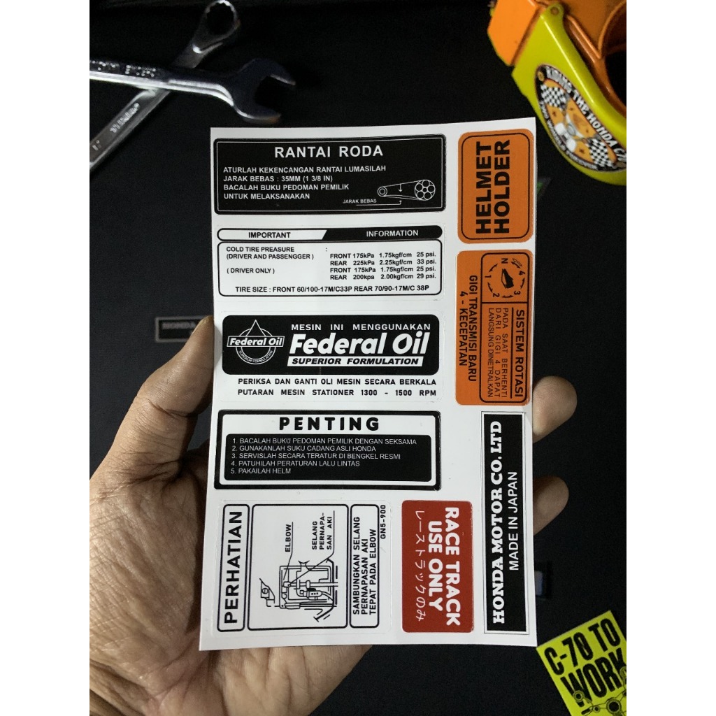 Honda c70 motorbike detailing Sticker set | Shopee Malaysia