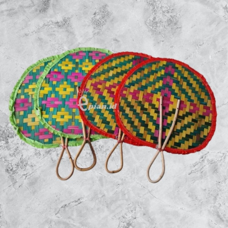 Jumbo Round Woven Bamboo Hand Fan/ Vintage Bamboo Hand Fan/ Satay Fan ...