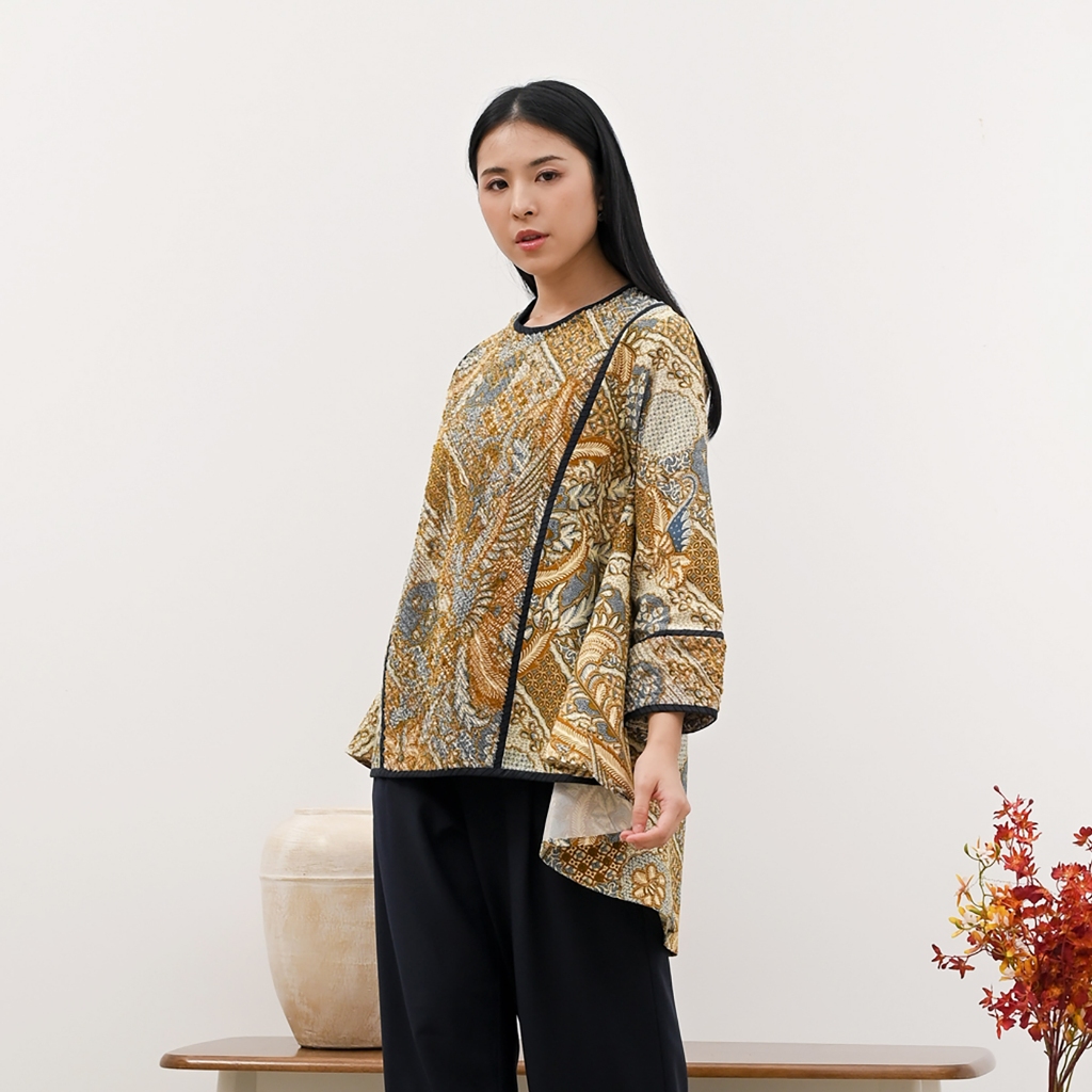 NONA RARA - Peony Rmb T3980, Modern Women's Batik Blouse Work Clothes ...