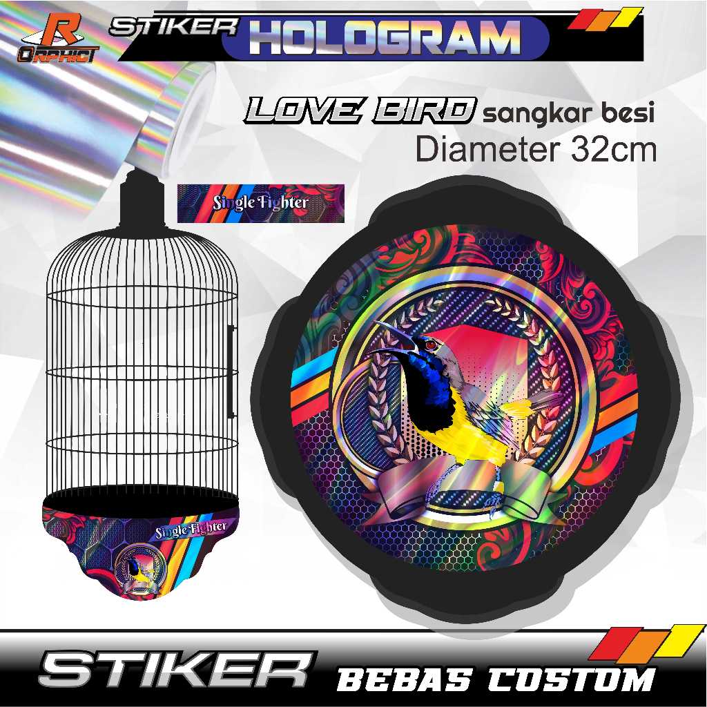 BIRD CAGE DECAL Hologram STICKER / LOVE BIRD CAGE || LB pleci single ...