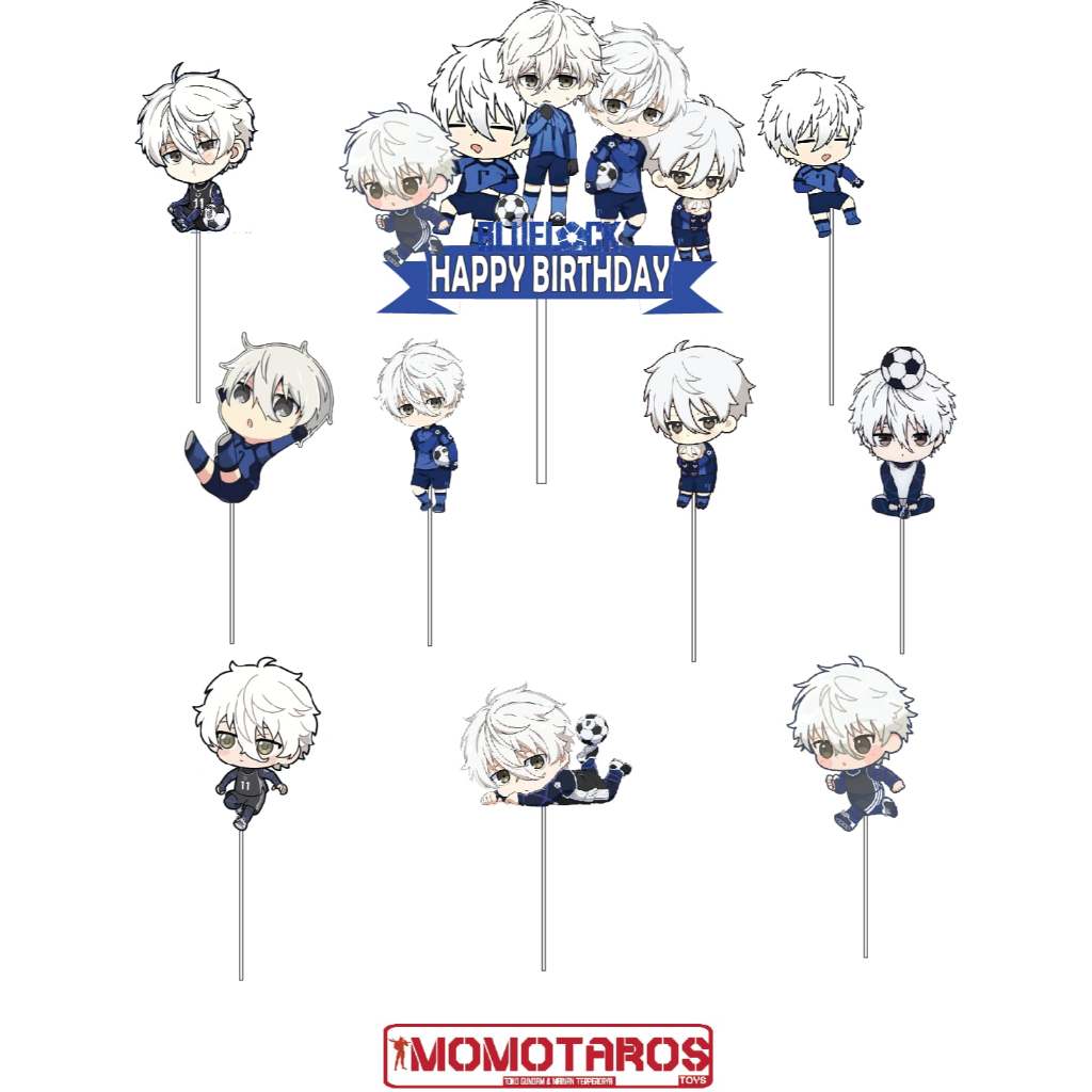 Chibi Seishiro Nagi solo Blue Lock cake Topper contains 10 pcs | Shopee ...