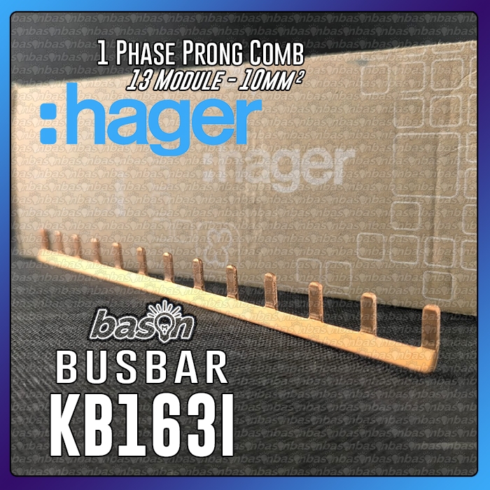 HAGER Busbar KB163I 10mm2 13 Module 1P 1 Phase - prong comb MCB ...
