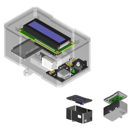 Case ESP32 Wroom DHT22 LCD I2C 1602 Project Board MB-102 Power Supply ...