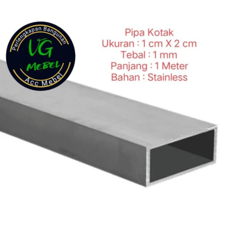 Stainless Steel Square Holo Pipe 20 mm X 10 mm / Holo Pipe 2 cm X 1 cm ...