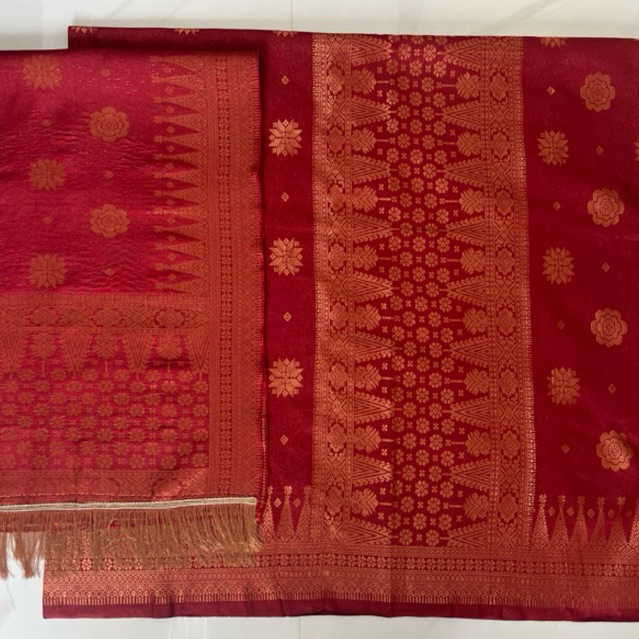 Songket Cloth Set 2 in 1 Palembang Songket Shawl Songket Tenun Bunga ...