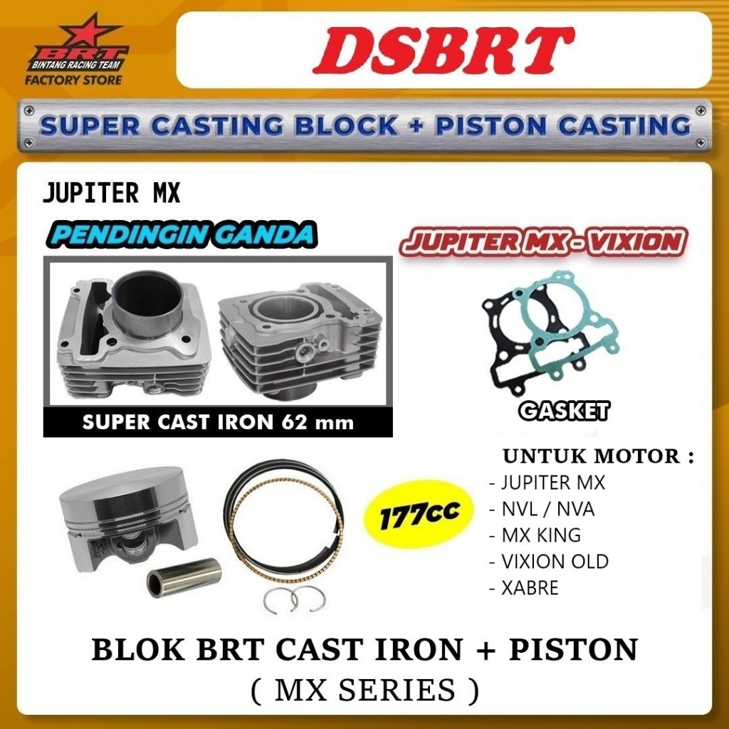 BLOCK BRT Bore Up JUPITER MX VIXION MX KING NVL NVA R15 XABRE + PISTON ...
