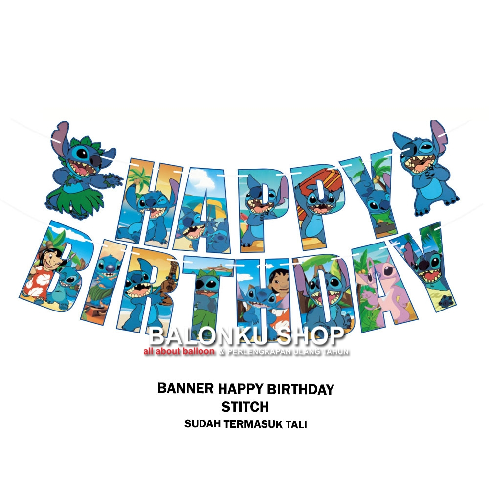 Happy Birthday Stitch Banner / Stitch Birthday Banner | Shopee Malaysia