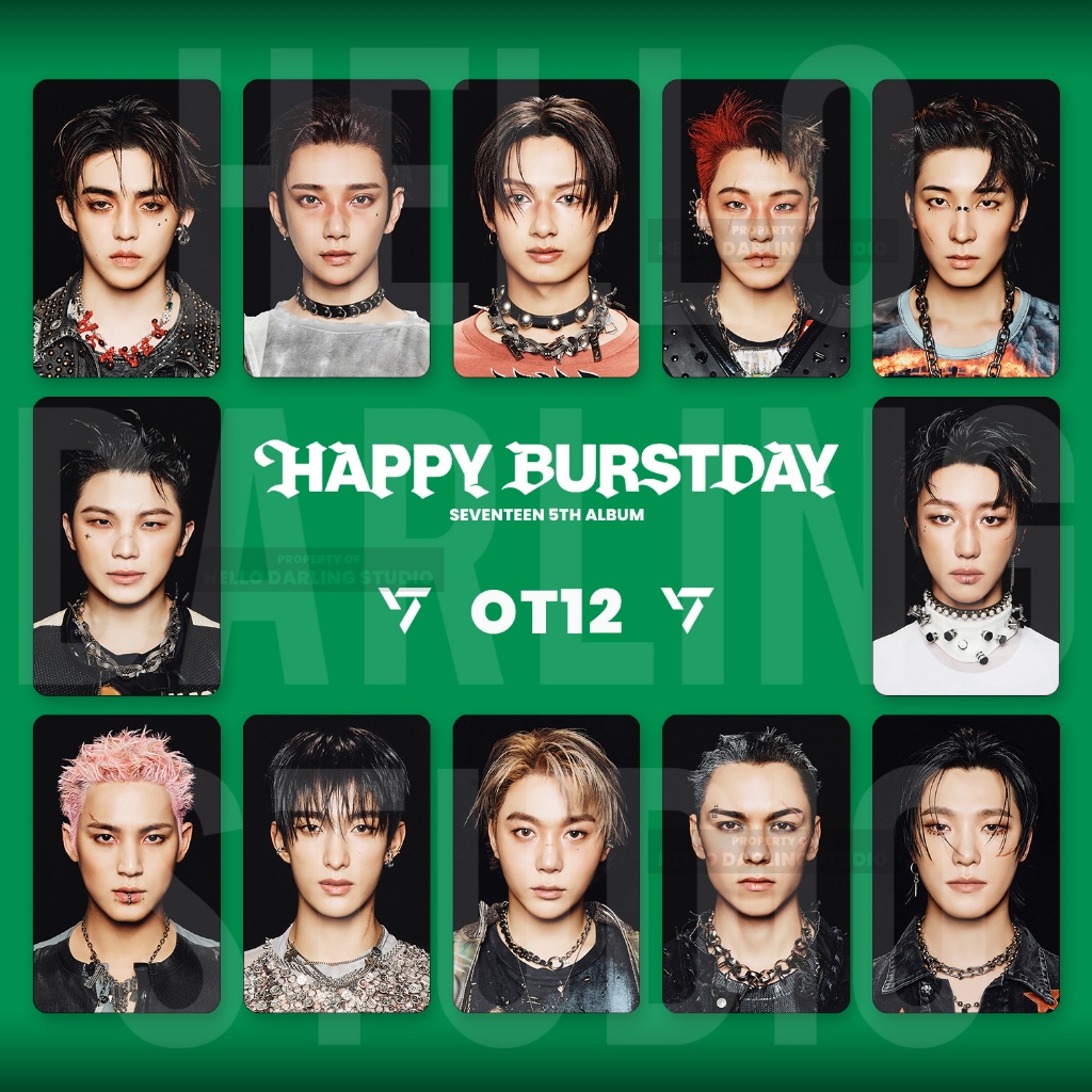 12 SVT Happy Burstday OT12 Photocard set. Unofficial. Fan Made. | Shopee Malaysia
