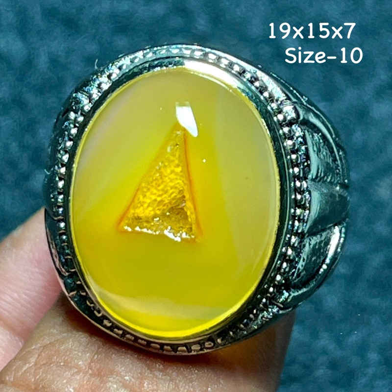 Baturaja Triangle Natural Agate Ring (Genuine Natural) | Shopee Malaysia