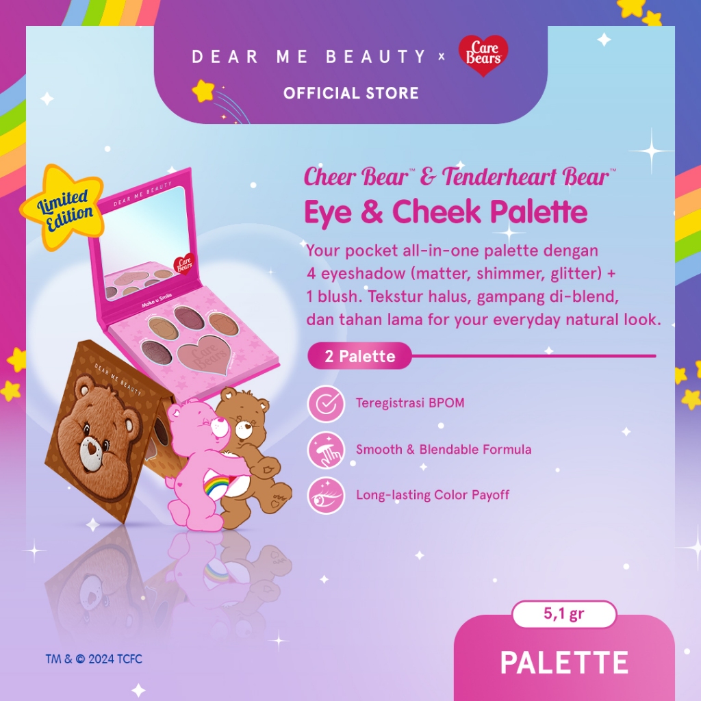[NEW LAUNCH] Dear Me Beauty X Care Bears Eye & Cheek Palette | Shopee Malaysia