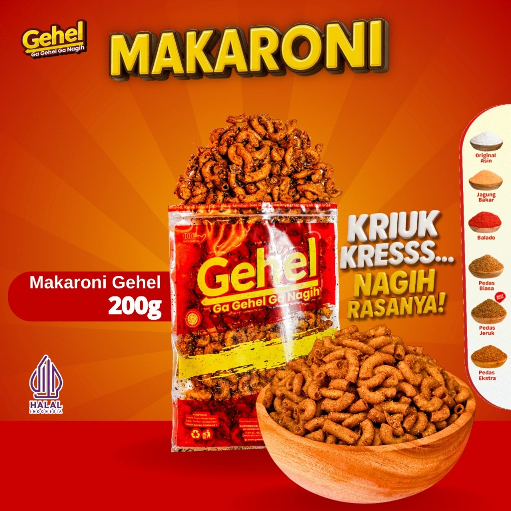 Gehel Macaroni 200gr - Snacks (Wholesale) | Shopee Malaysia
