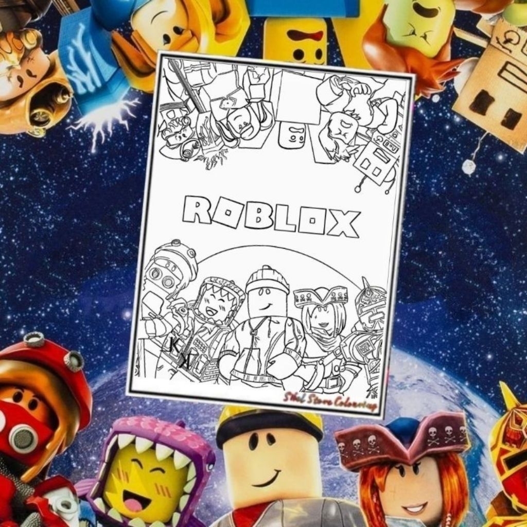 Roblox V3 Theme Children's Drawing Coloring Paper contains 10 Drawing ...