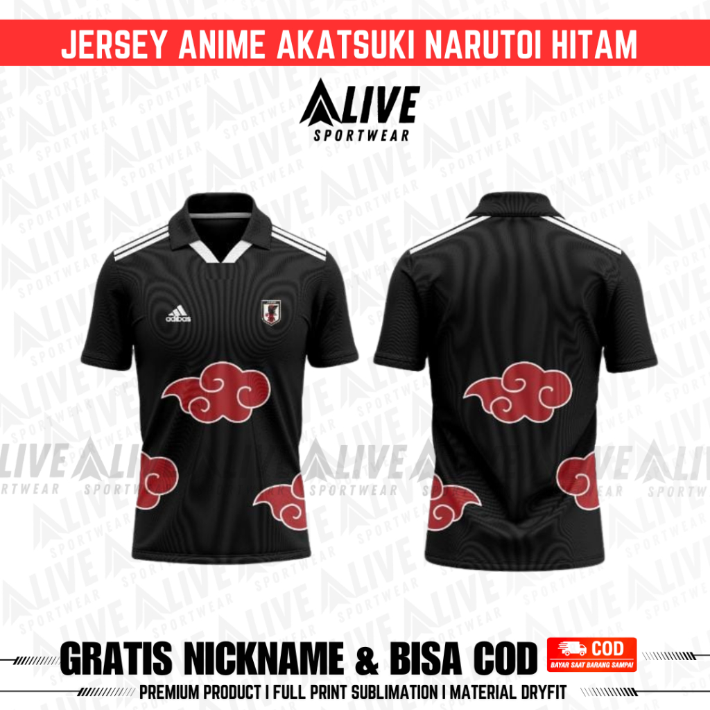 Latest 2025 Akatsuki Naruto Anime Jersey, Free to Put Name and Back ...