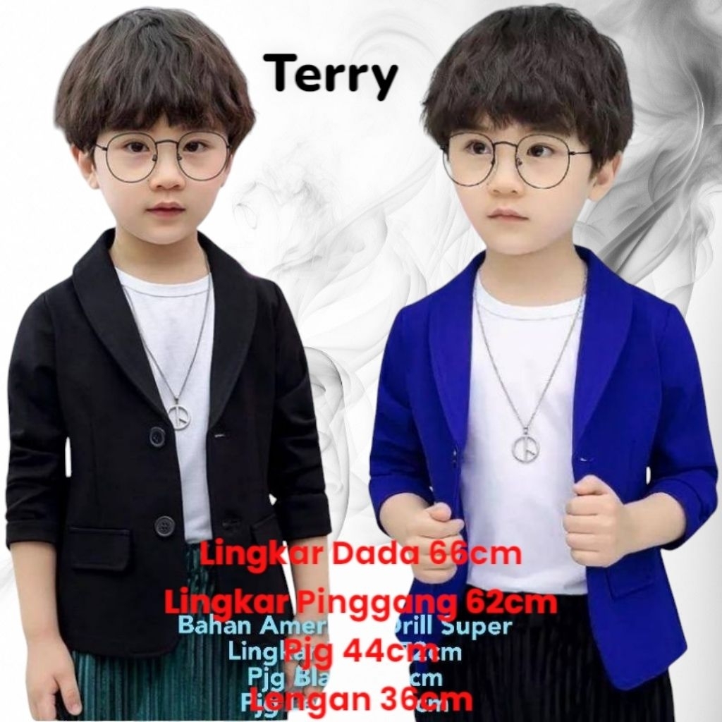 BPS Kid Blazer TERRY Kids Children's Jas 3-5 Years Black Blue Benhur Black Blue American Dril ...