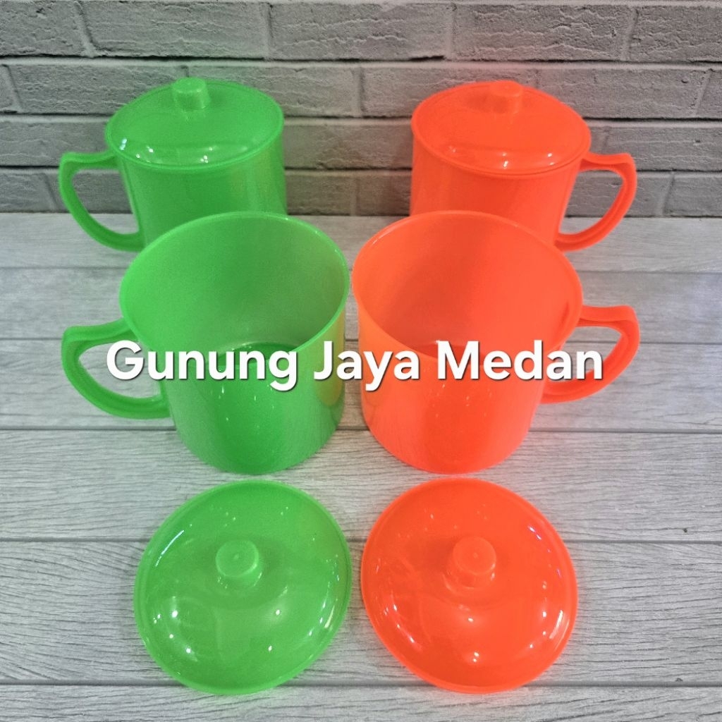 2 Pcs 12cm Plastic Lid Cups with GM Handle Agogo Color | Shopee Malaysia