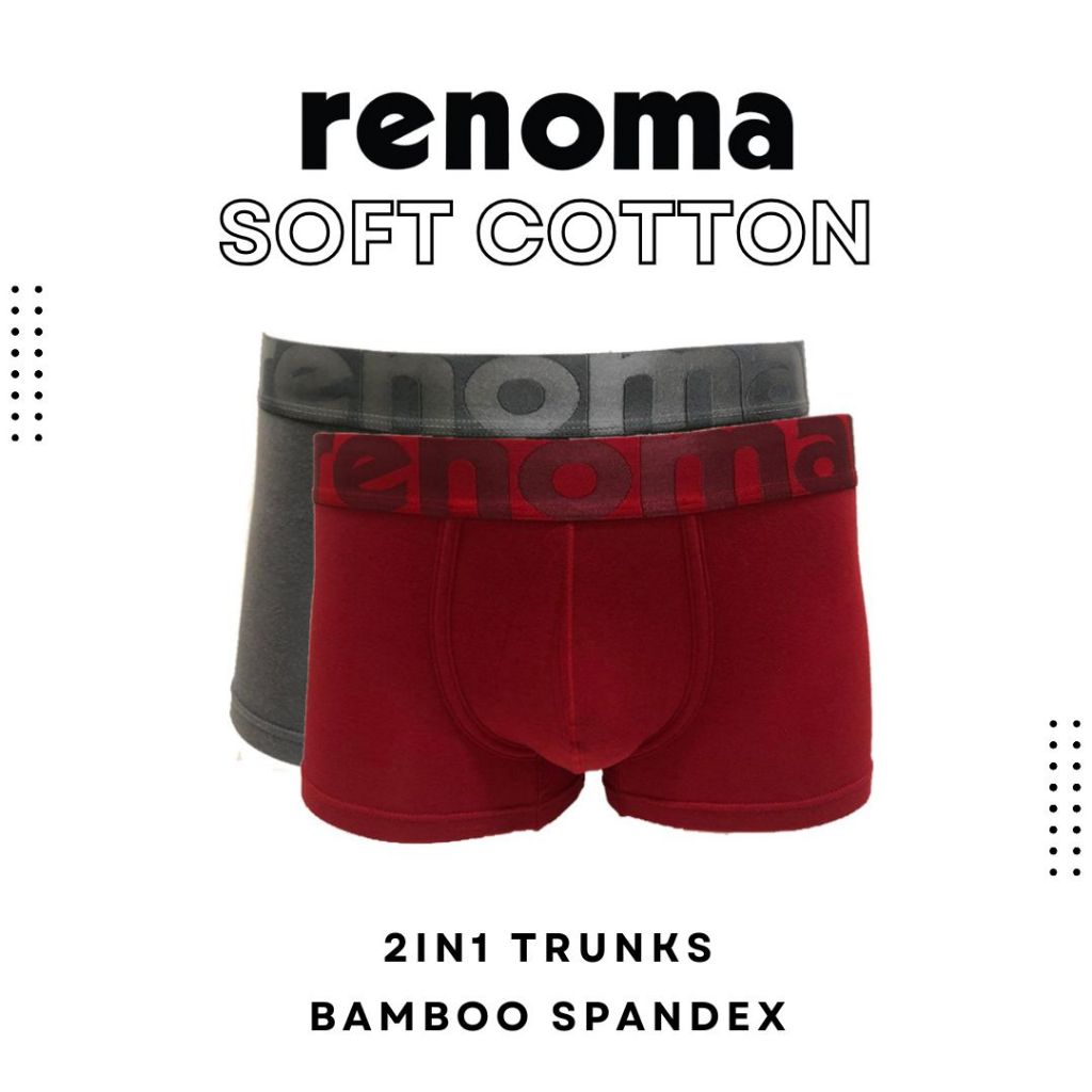Renoma Trunks Soft Cotton Bamboo 9152 - 2in1 Men's Underwear | Shopee ...