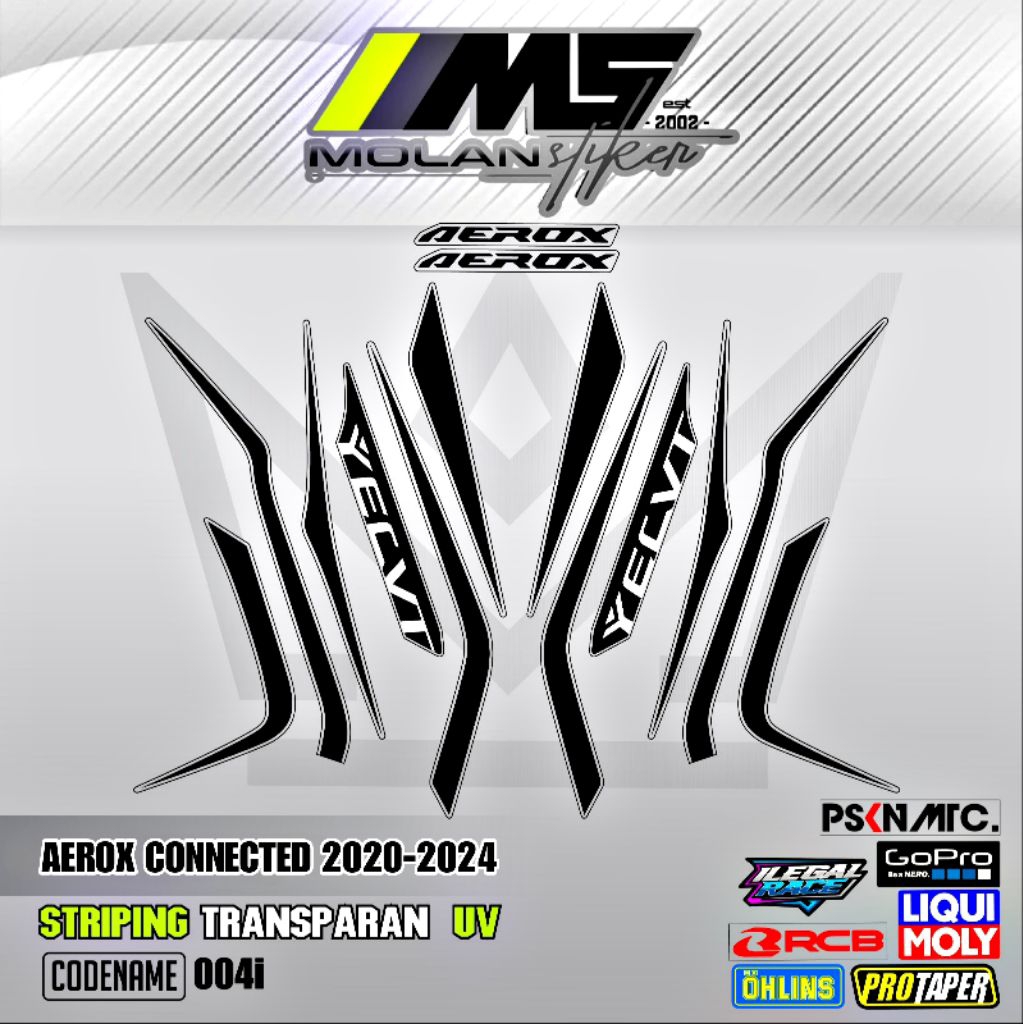Decal Sticker Striping Transparent Variations Uv Aerox Connected 2020 ...
