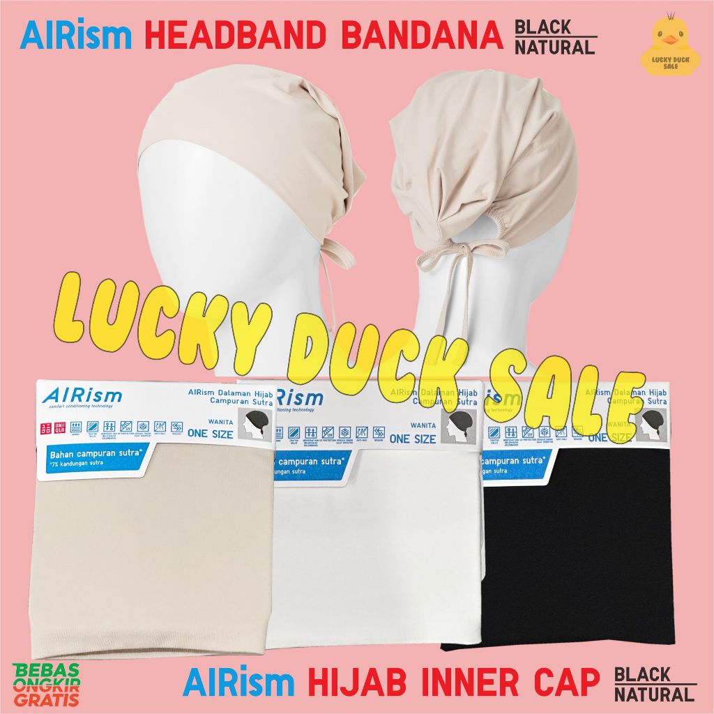 Women Hijab Headband Ninja Ciput Hijab Sporty Bandana Airism UNIQLO ...