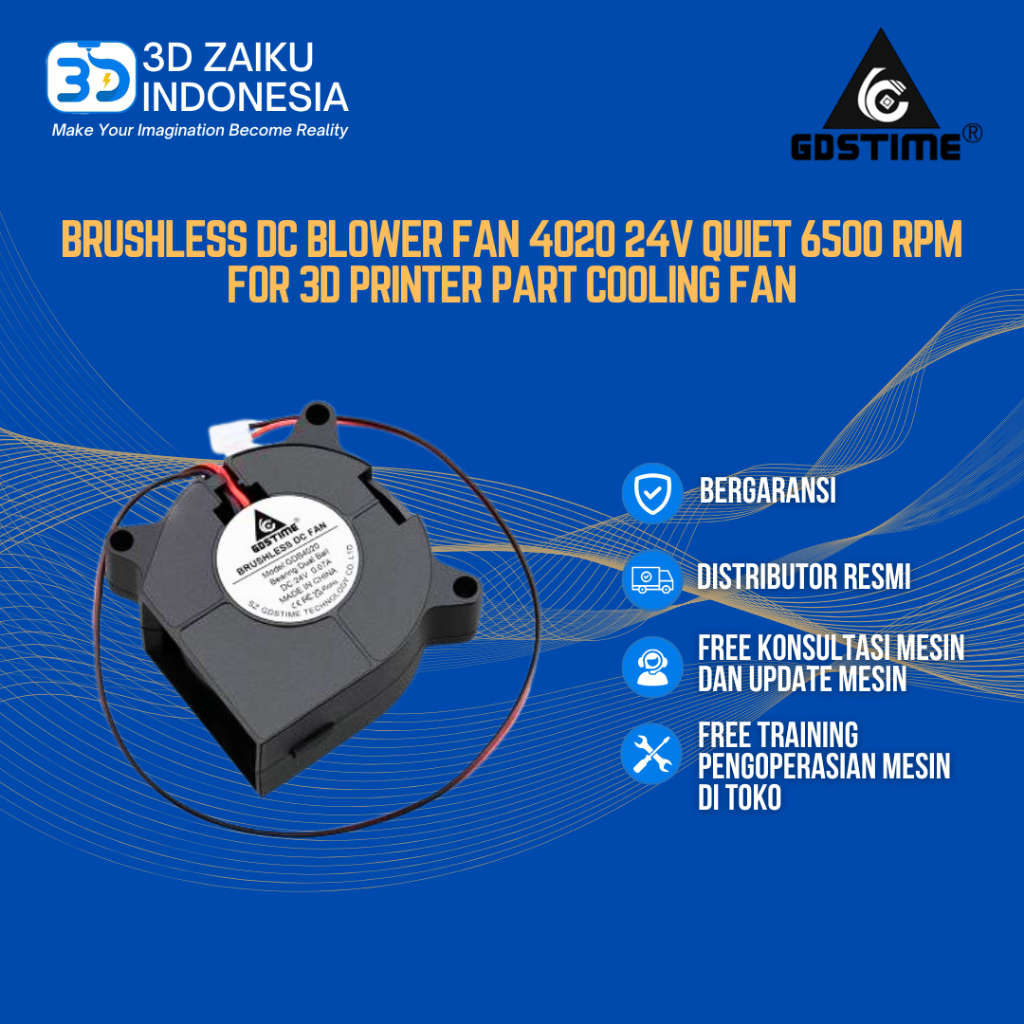 GDSTime Brushless DC Blower Fan 4020 24V Quiet 6500 RPM for 3D Printer ...