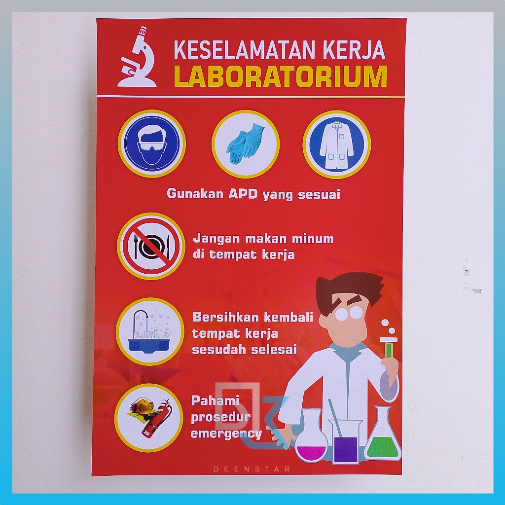 Laboratory Safety Poster, Use Appropriate PPE, Laboratory K3 Poster ...
