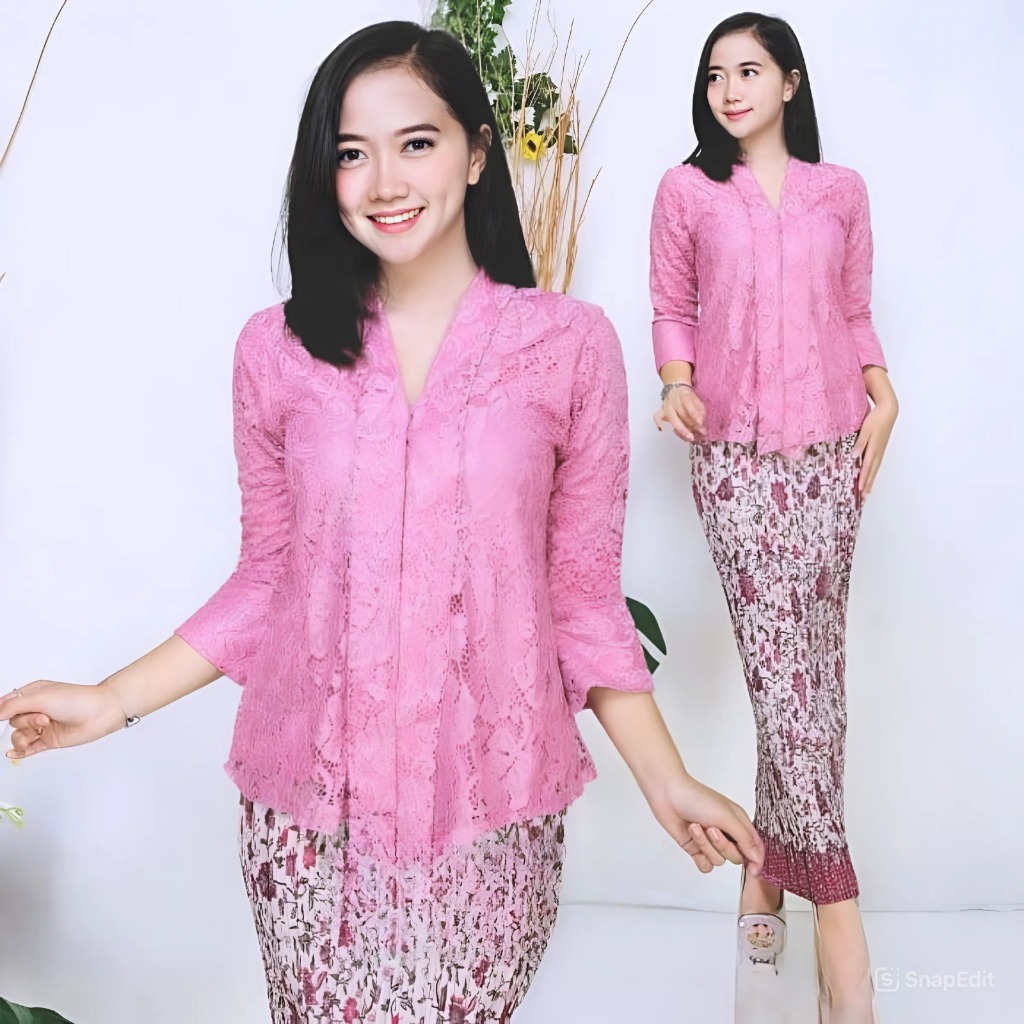 Modern Floy Brocade Kebaya Suit in Dusty Pink and others/Kartini Floy ...